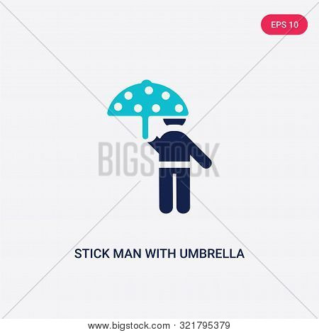Two Colored Stick Man Vector & Photo (Free Trial) | Bigstock