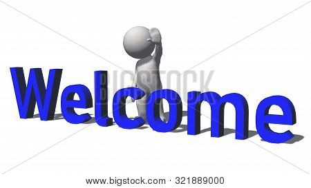Welcome - 3d Text Blue Image & Photo (Free Trial) | Bigstock