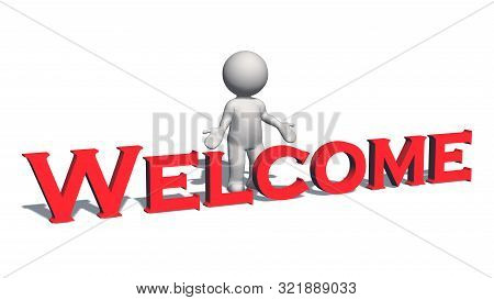 Welcome - 3d Text Red Image & Photo (Free Trial) | Bigstock