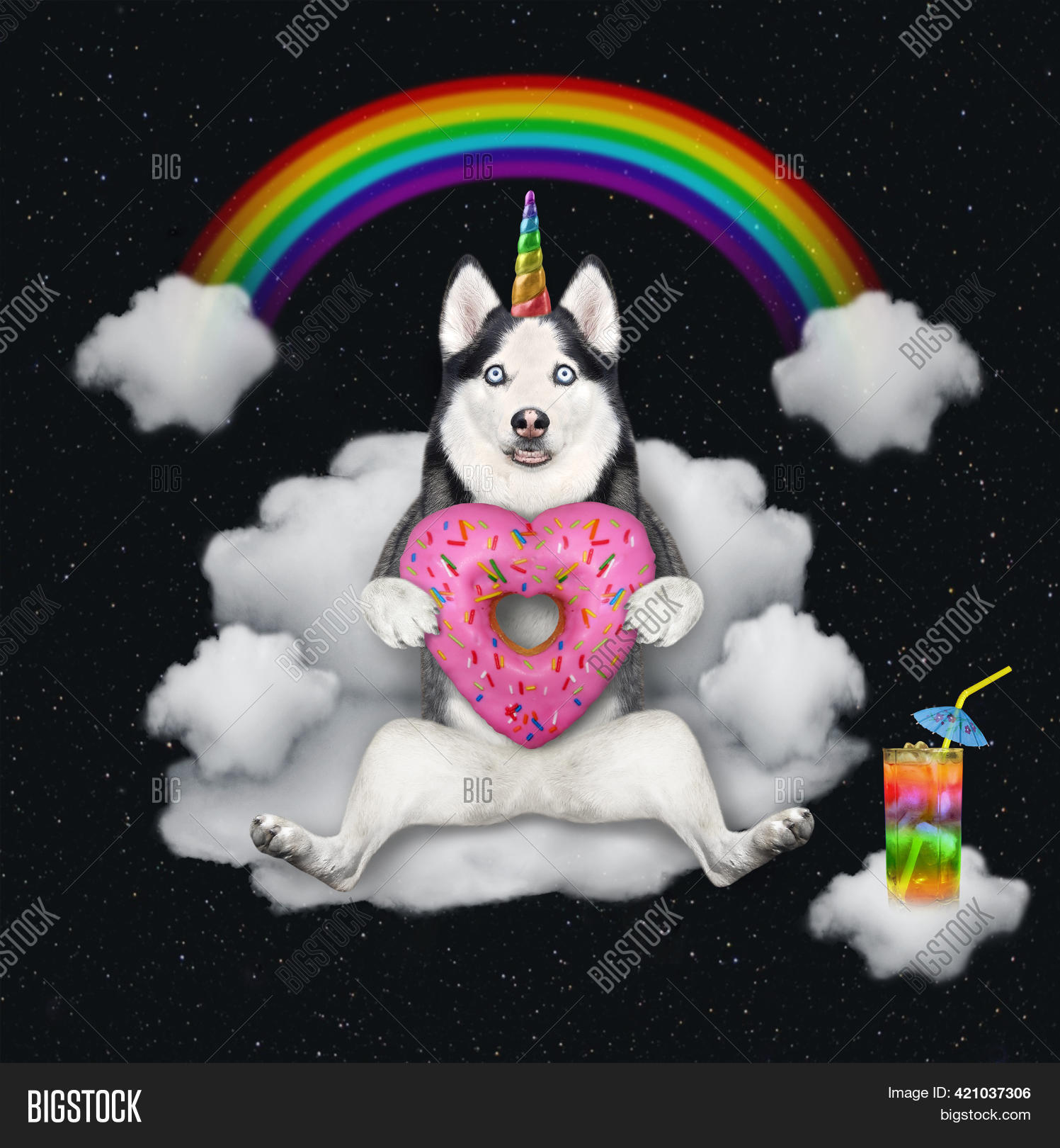 Dogicorn Husky Pink Image & Photo (Free Trial) | Bigstock