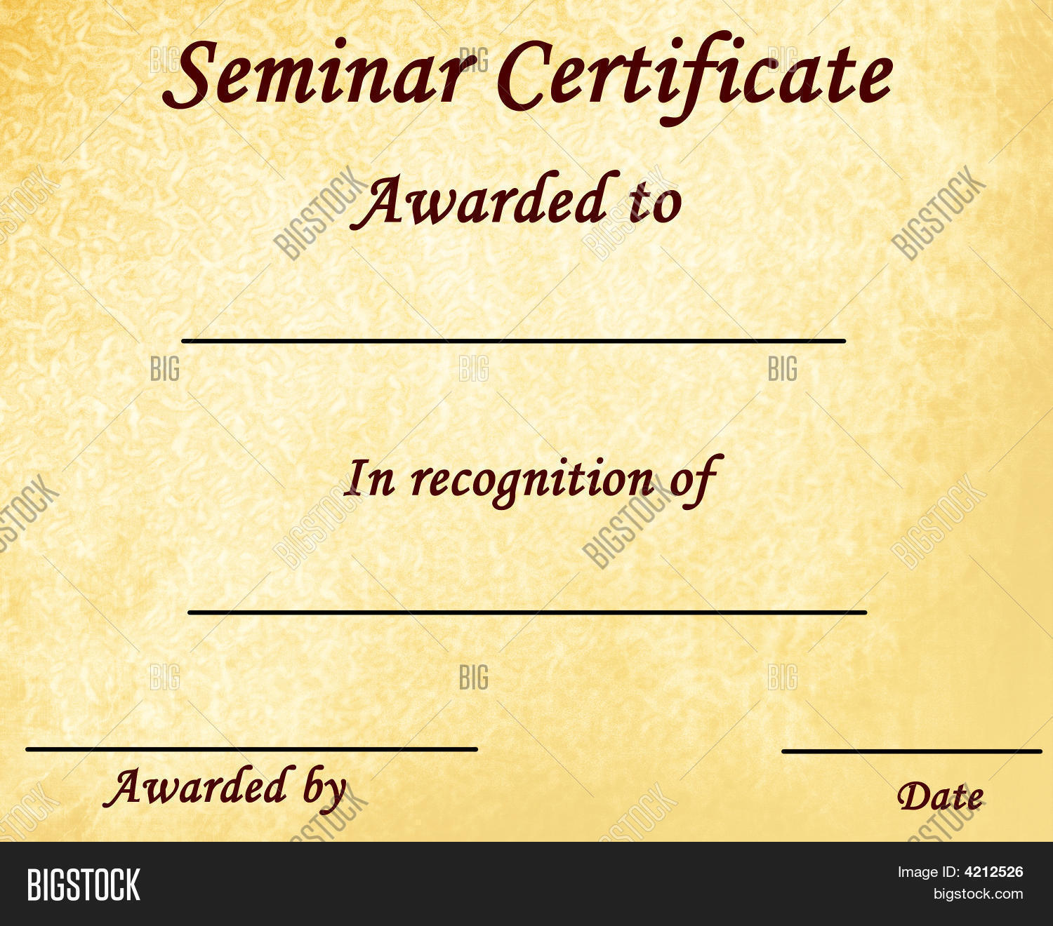 Seminar Certificate Image & Photo (Free Trial) | Bigstock