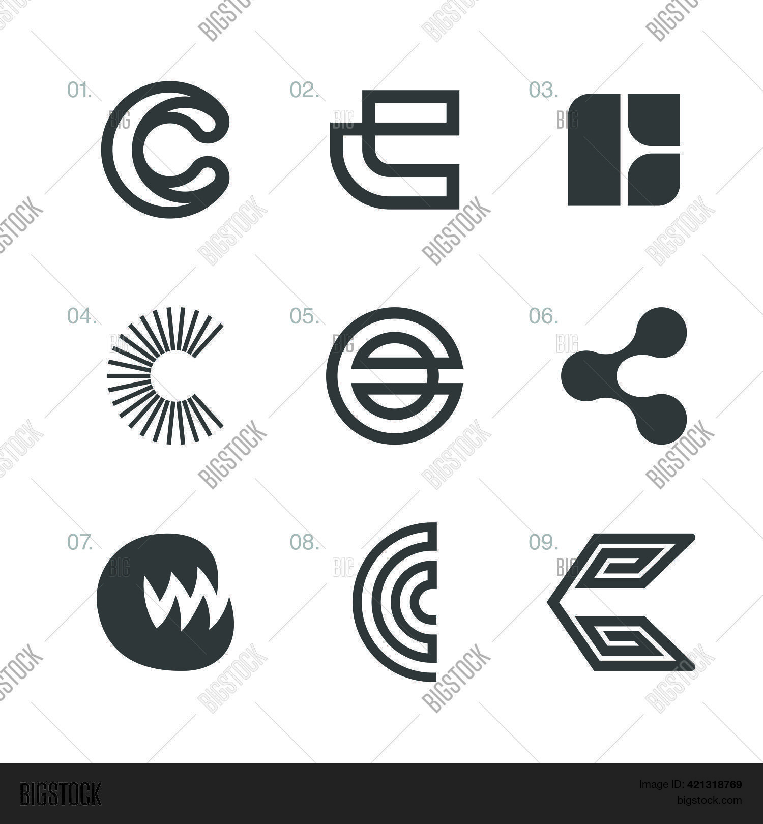 C Letter Logo Set Vector & Photo (Free Trial) | Bigstock