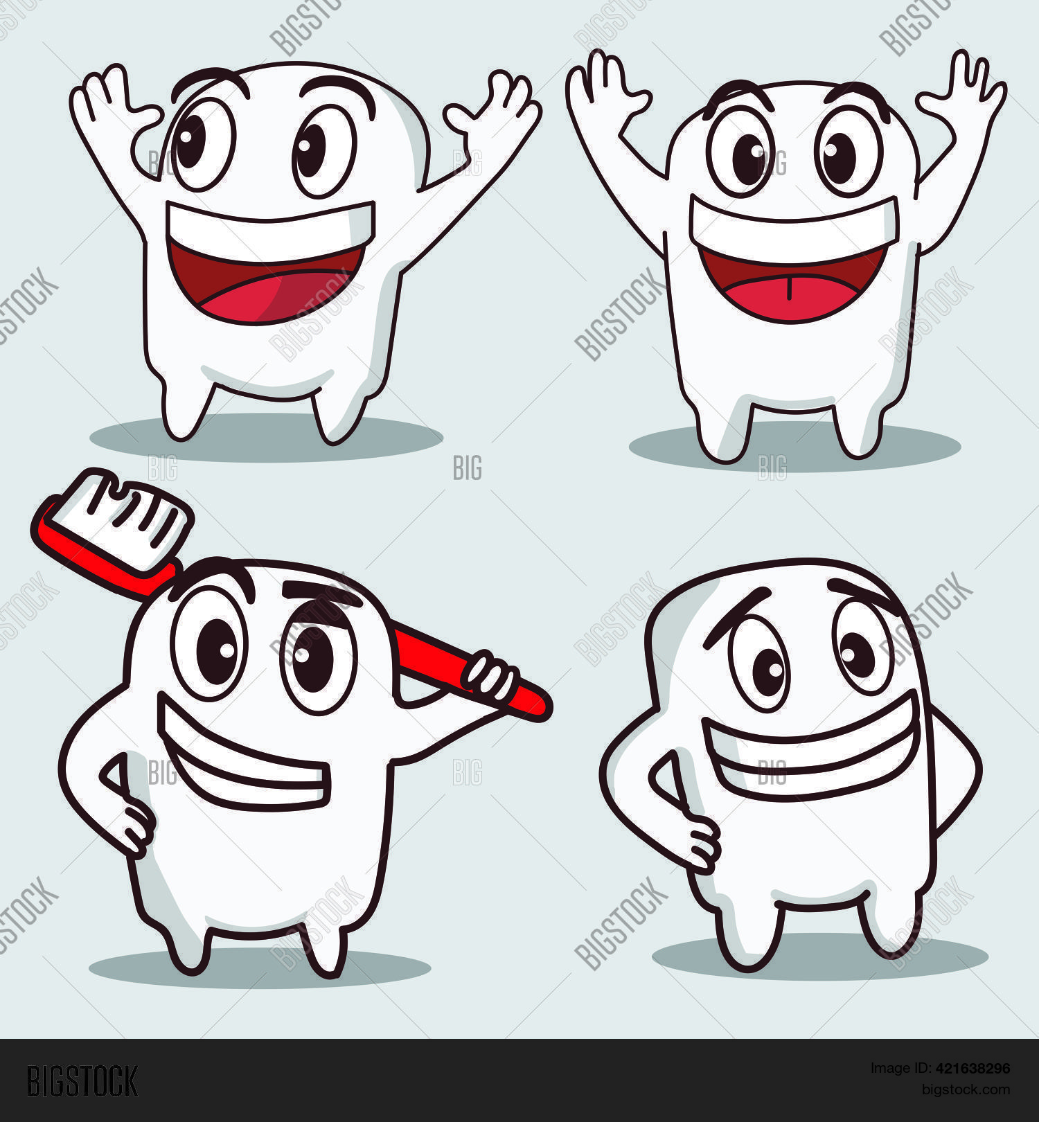 White Tooth Cartoon Vector & Photo (Free Trial) | Bigstock