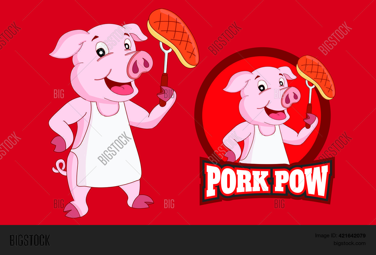 Pork Logo Mascot Vector & Photo (Free Trial) | Bigstock