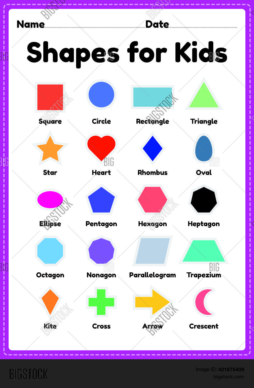 2D Shapes Kids Vector & Photo (Free Trial) | Bigstock