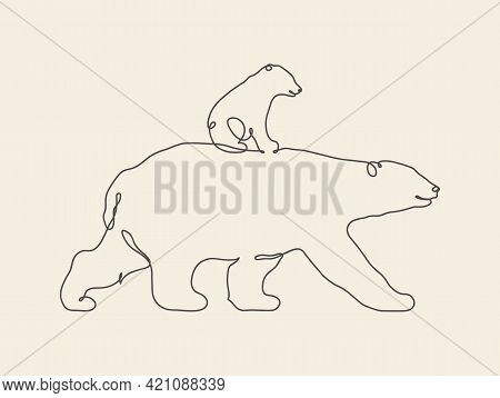 Bear Family Outline. Vector & Photo (Free Trial) | Bigstock