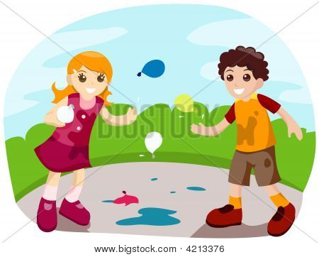 Water Balloon Fight Image & Photo (Free Trial) | Bigstock