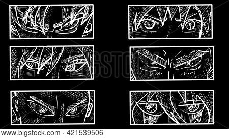 Japanese Manga Faces Vector & Photo (Free Trial) | Bigstock