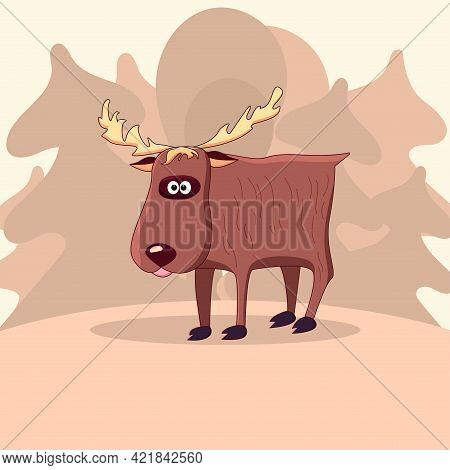 Cute Cartoon Elk Vector & Photo (Free Trial) | Bigstock