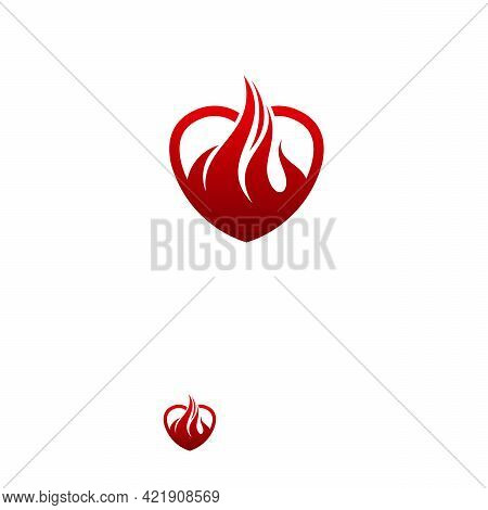 Fire Heart Logo Vector & Photo (Free Trial) | Bigstock