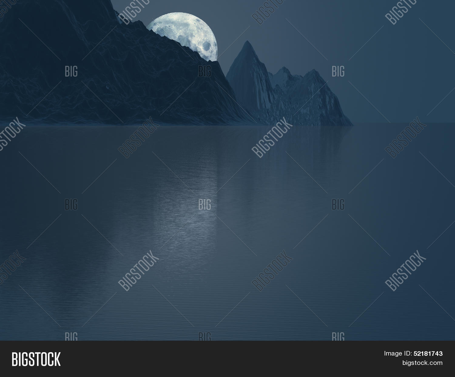 Moon Behind Mountains Image & Photo (Free Trial) | Bigstock