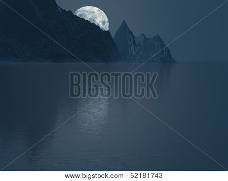 Moon Behind Mountains Image & Photo (Free Trial) | Bigstock