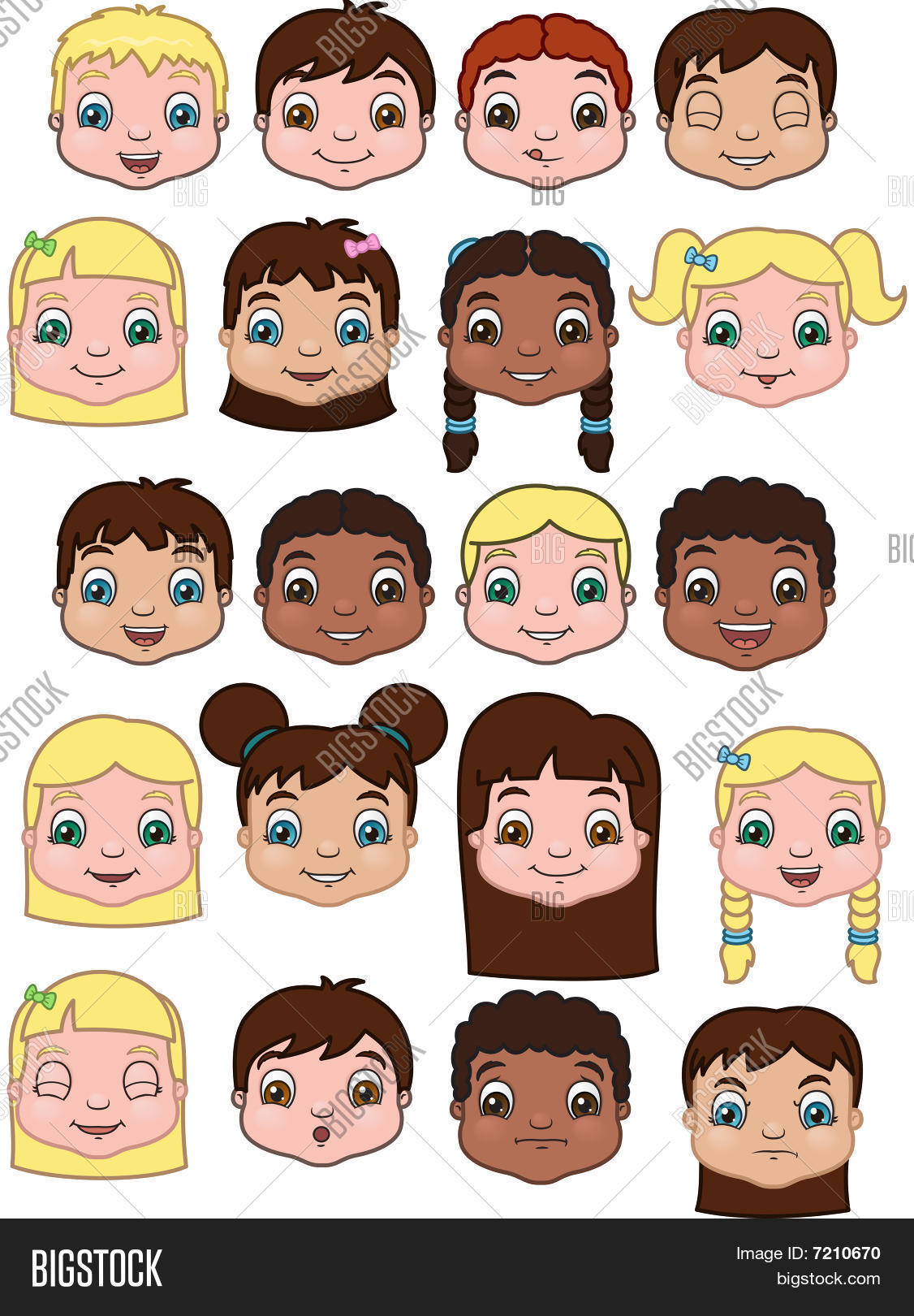 Kids Facial Vector & Photo (Free Trial) | Bigstock