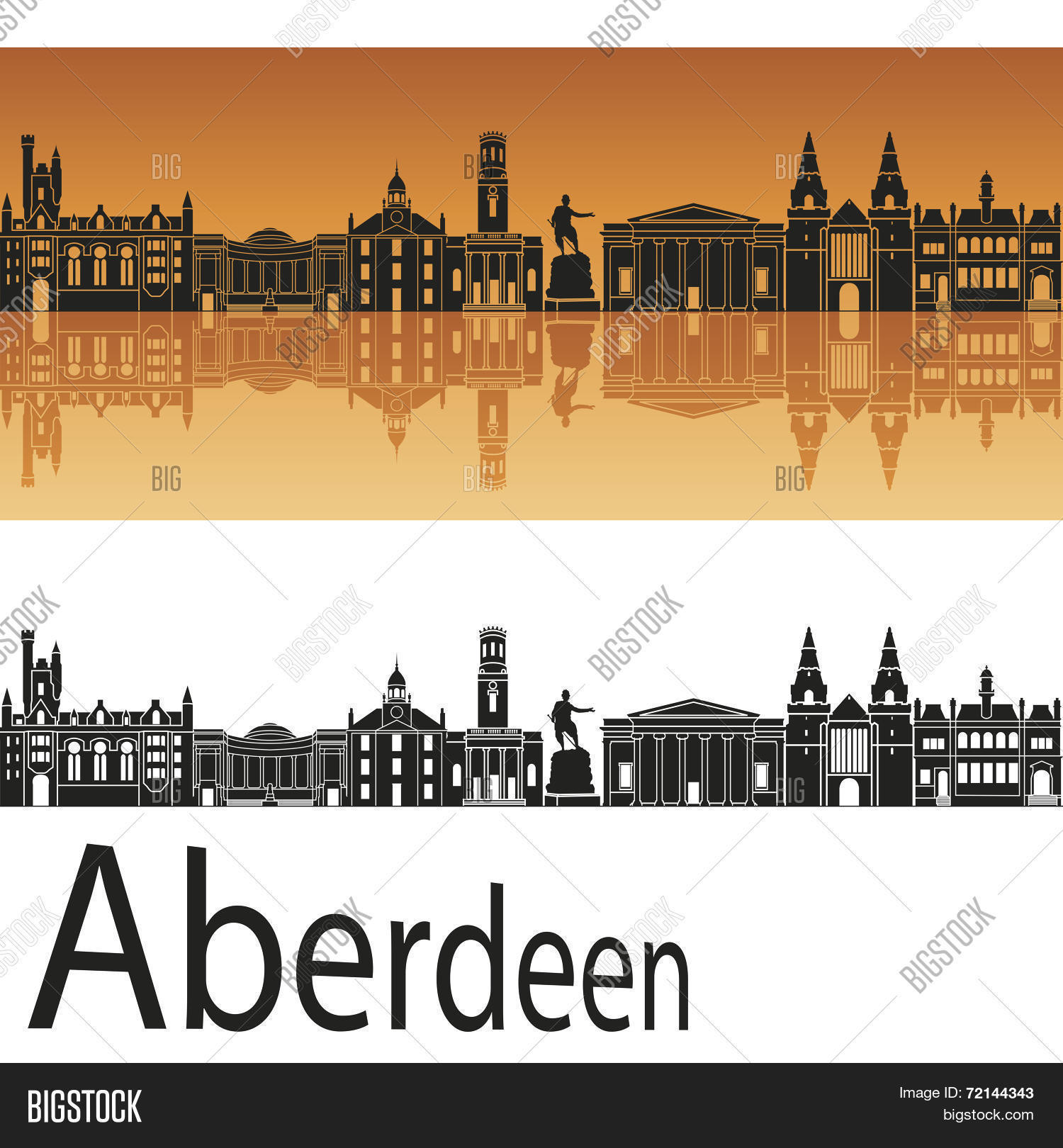 Aberdeen Skyline Vector & Photo (Free Trial) | Bigstock