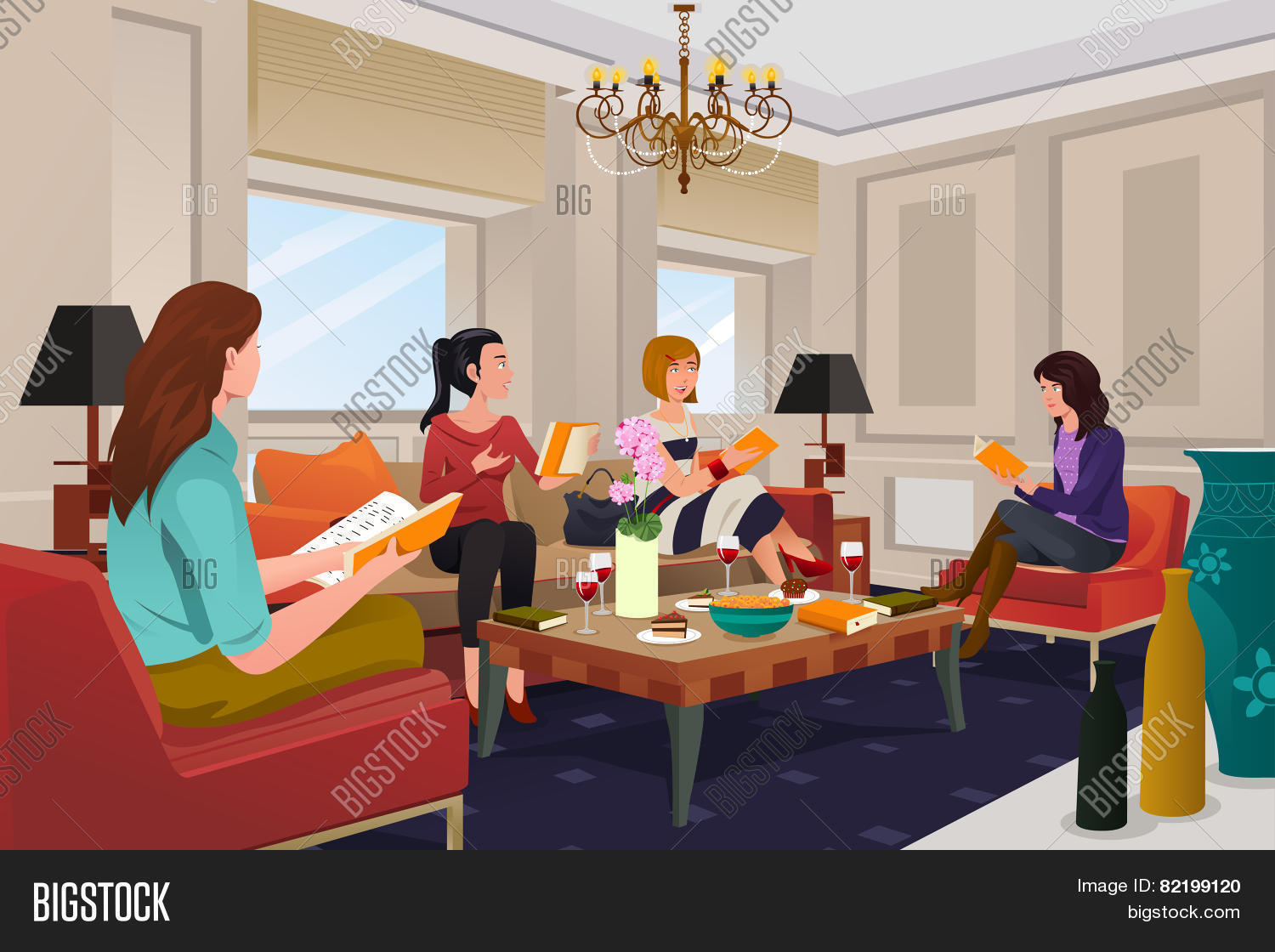 Women Book Club Vector & Photo (Free Trial) | Bigstock