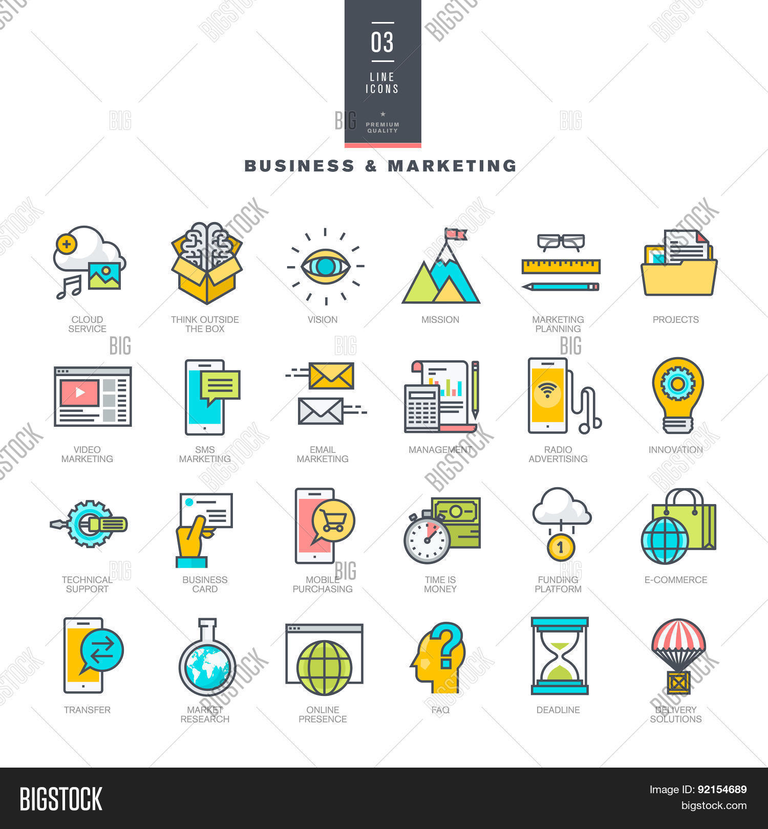 Set Line Color Icons Vector & Photo (Free Trial) | Bigstock