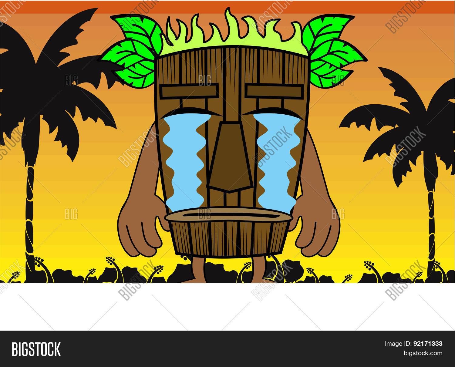 Crying Tiki Hawaiian Vector & Photo (Free Trial) | Bigstock