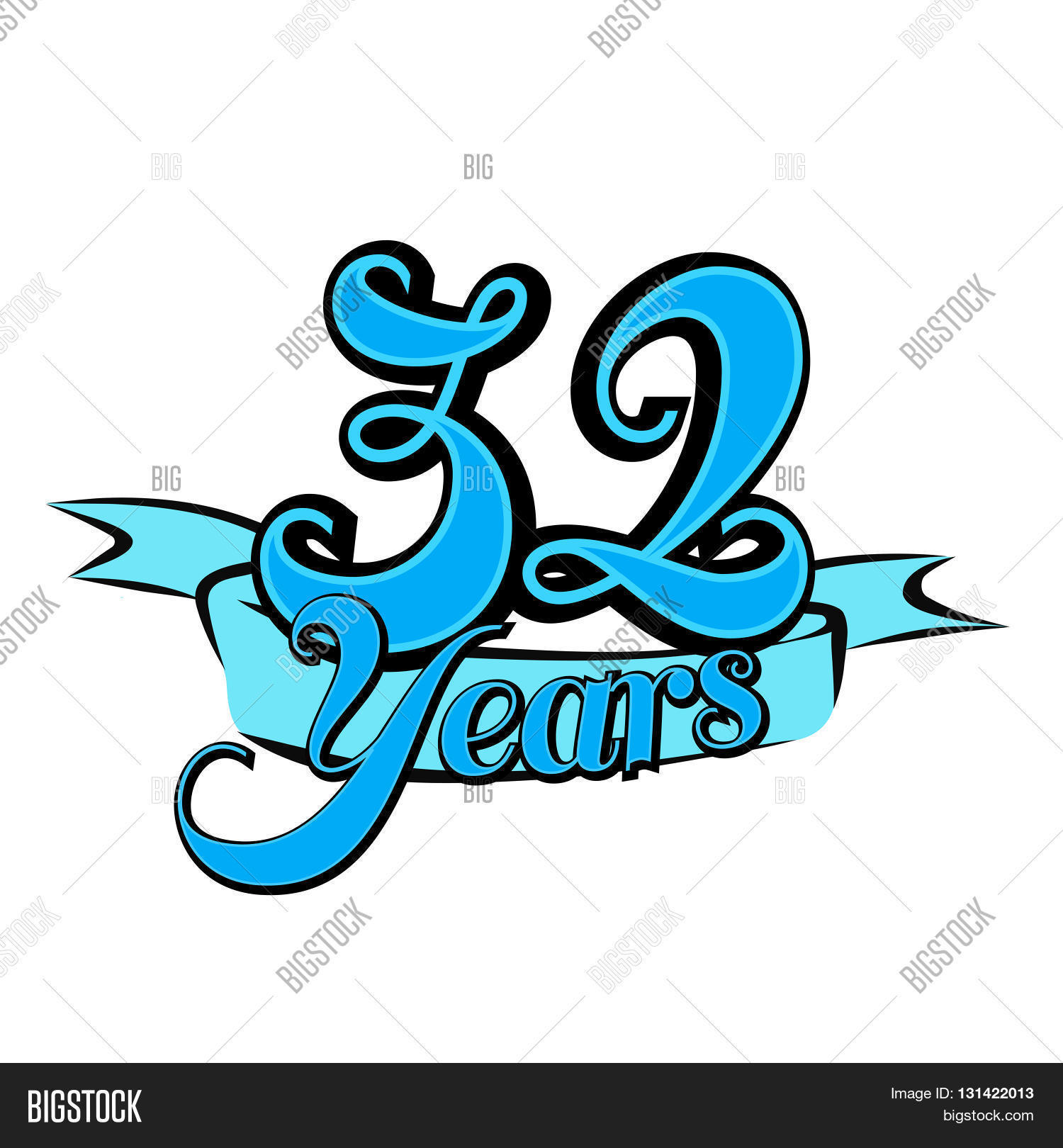 32 Years Badge Cover Vector & Photo (Free Trial) | Bigstock