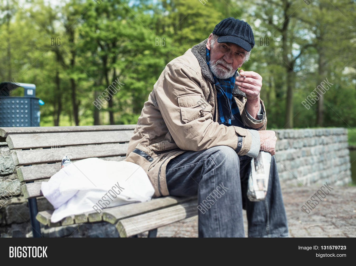 Homeless Man Smoking Image & Photo (Free Trial) | Bigstock