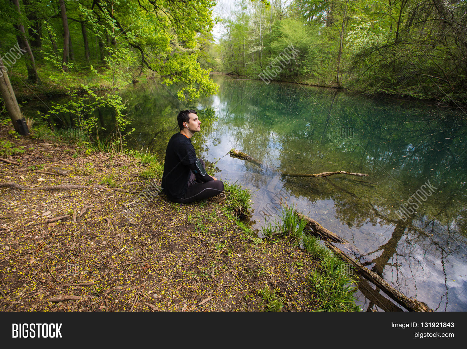 Man Relaxing In Nature