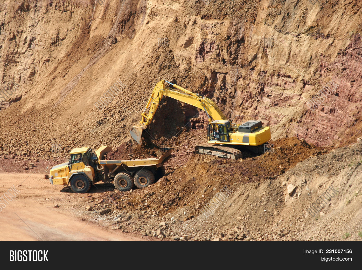 Backhoe Dumptruck Rock Image & Photo (Free Trial) | Bigstock