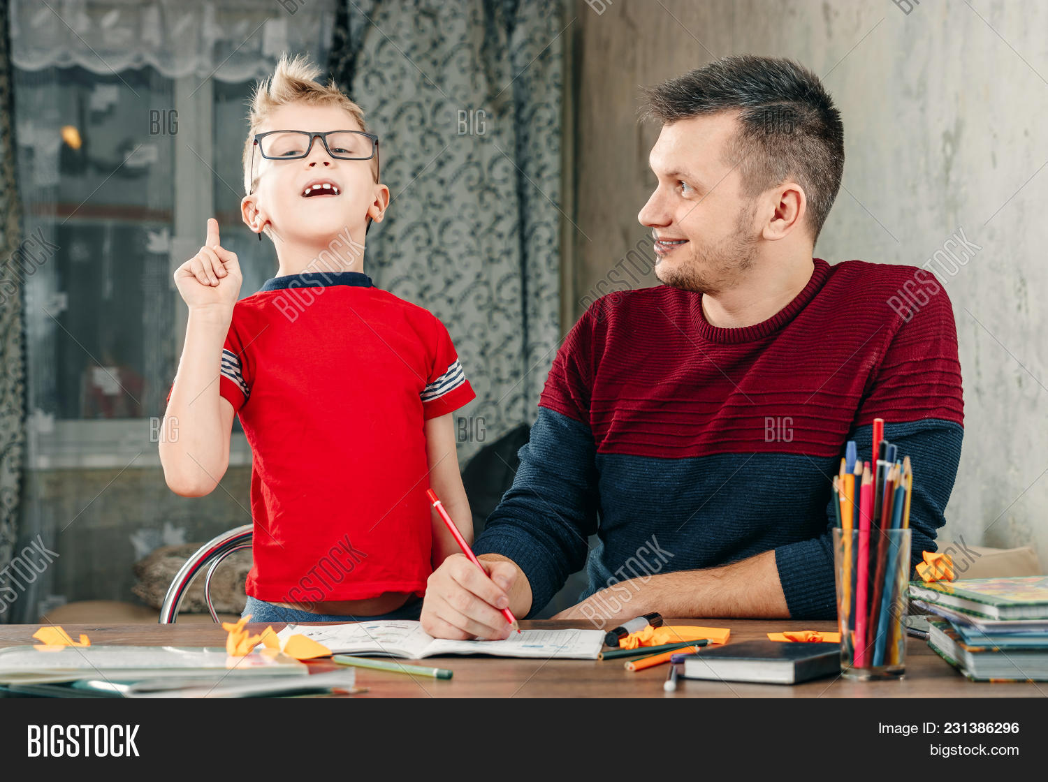 Father Helps His Son Image & Photo (Free Trial) | Bigstock