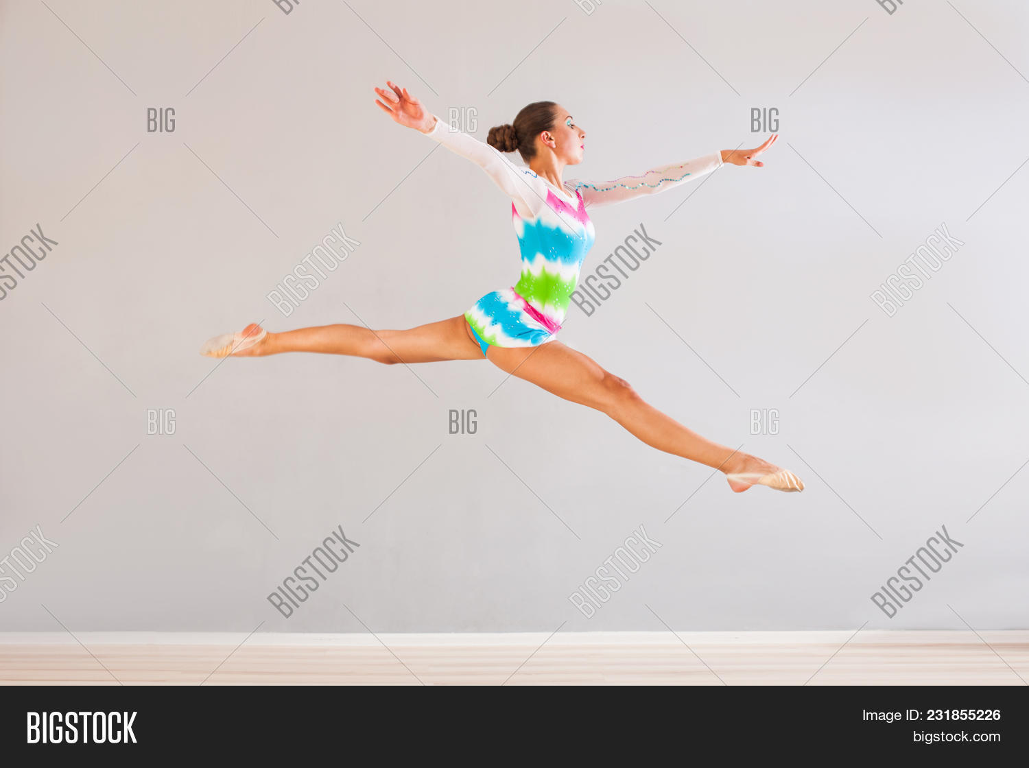 Flying Gymnast Woman Image & Photo (Free Trial) | Bigstock