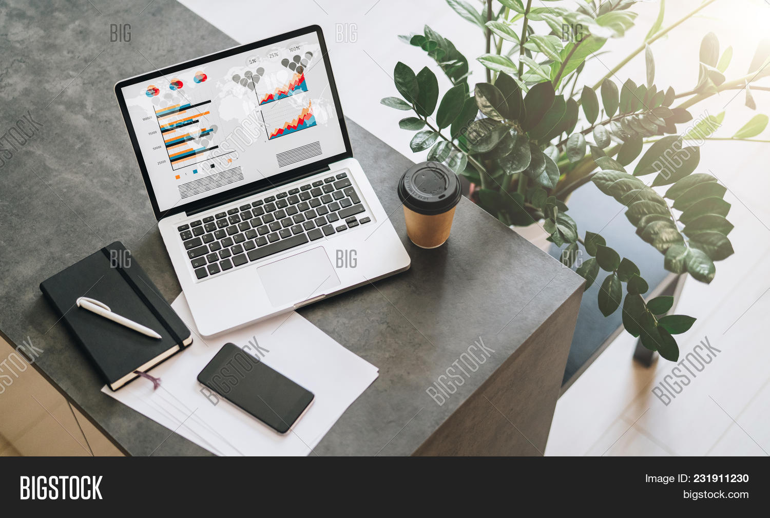 Close Laptop Graphs, Image & Photo (Free Trial) | Bigstock