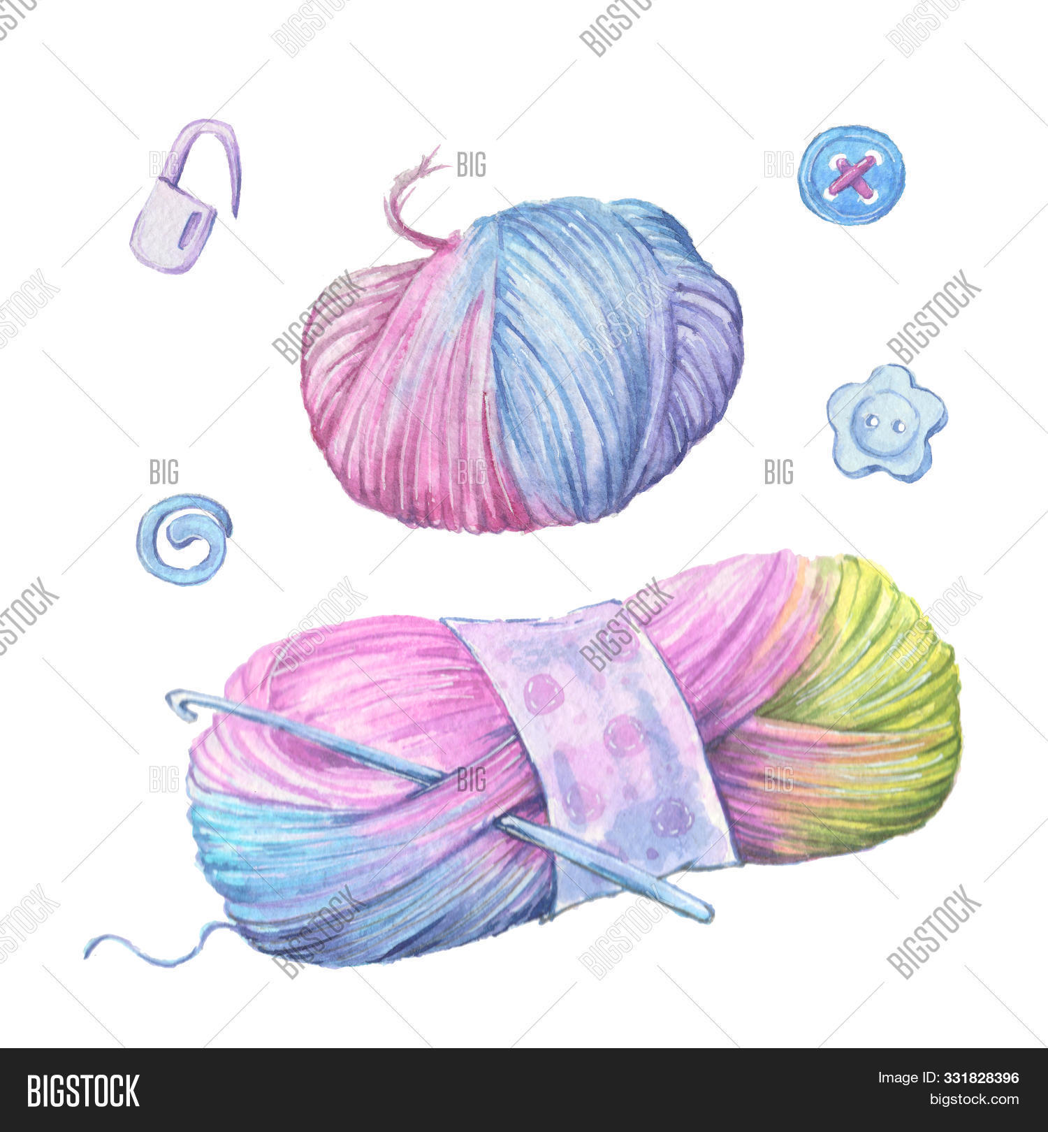 Watercolor Ball Yarn Image & Photo (Free Trial) | Bigstock