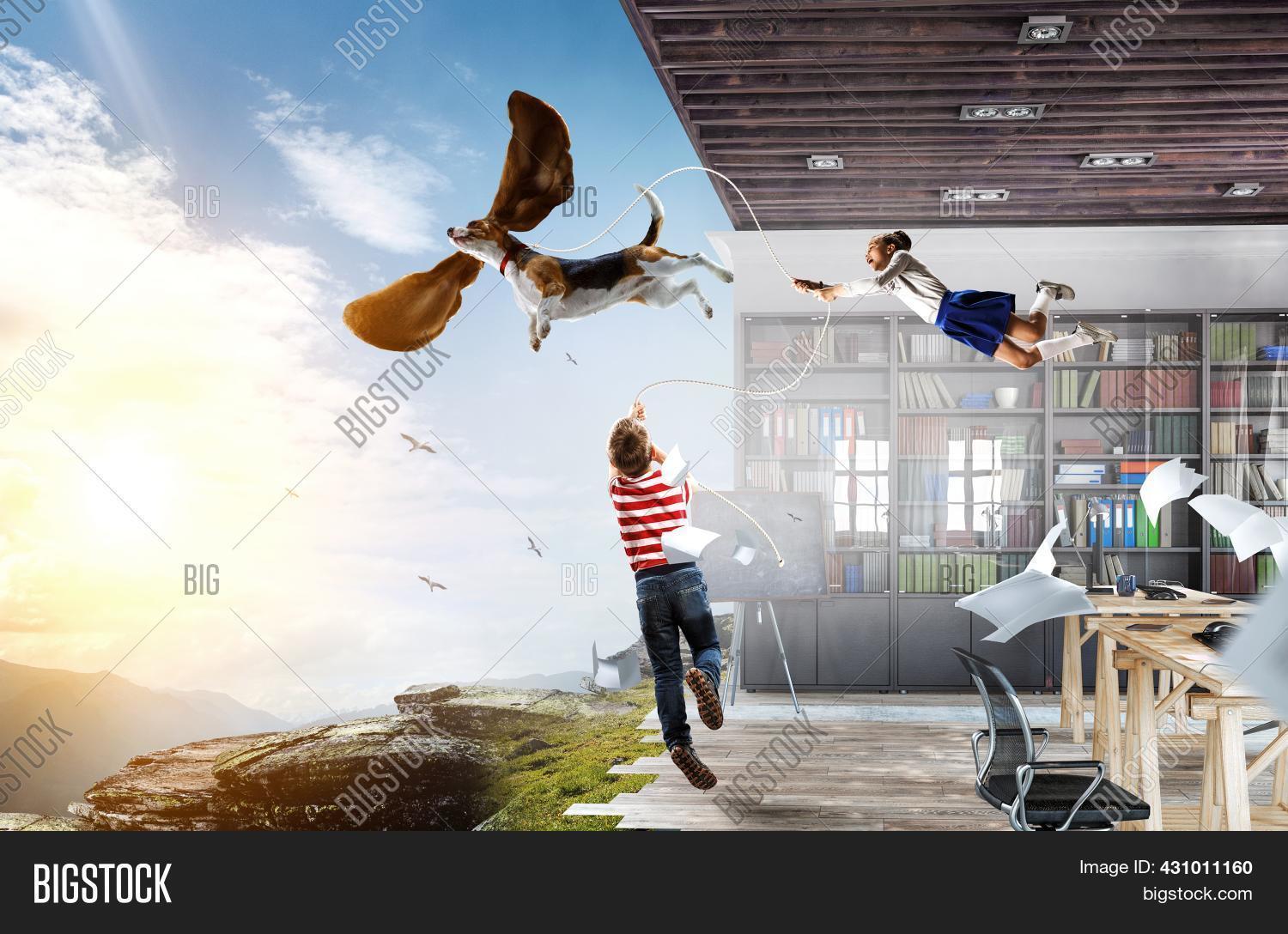 Boy Dog Flying Through Image & Photo (Free Trial) | Bigstock