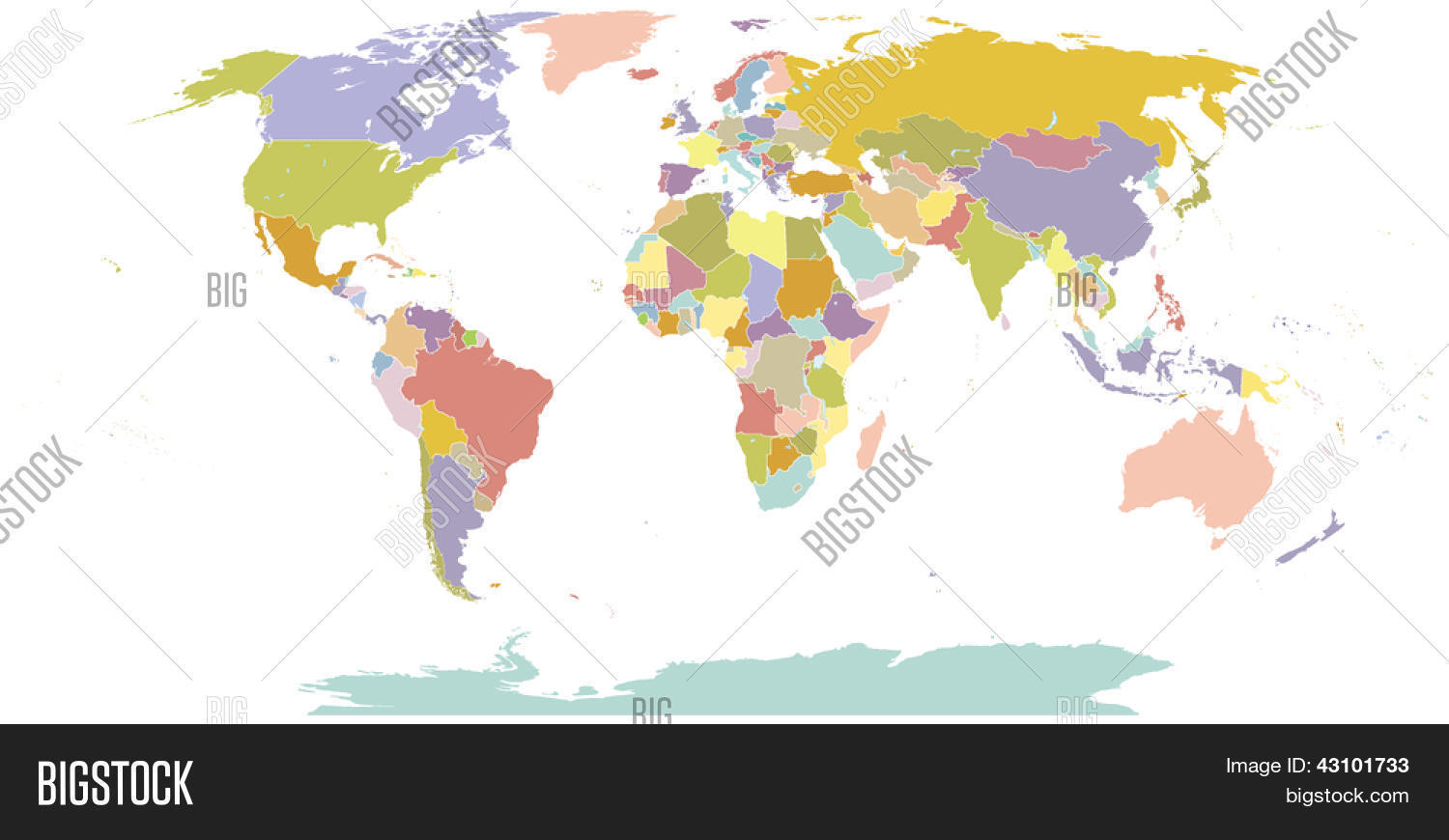 Vector y foto Mapamundi Alto (prueba gratis) | Bigstock