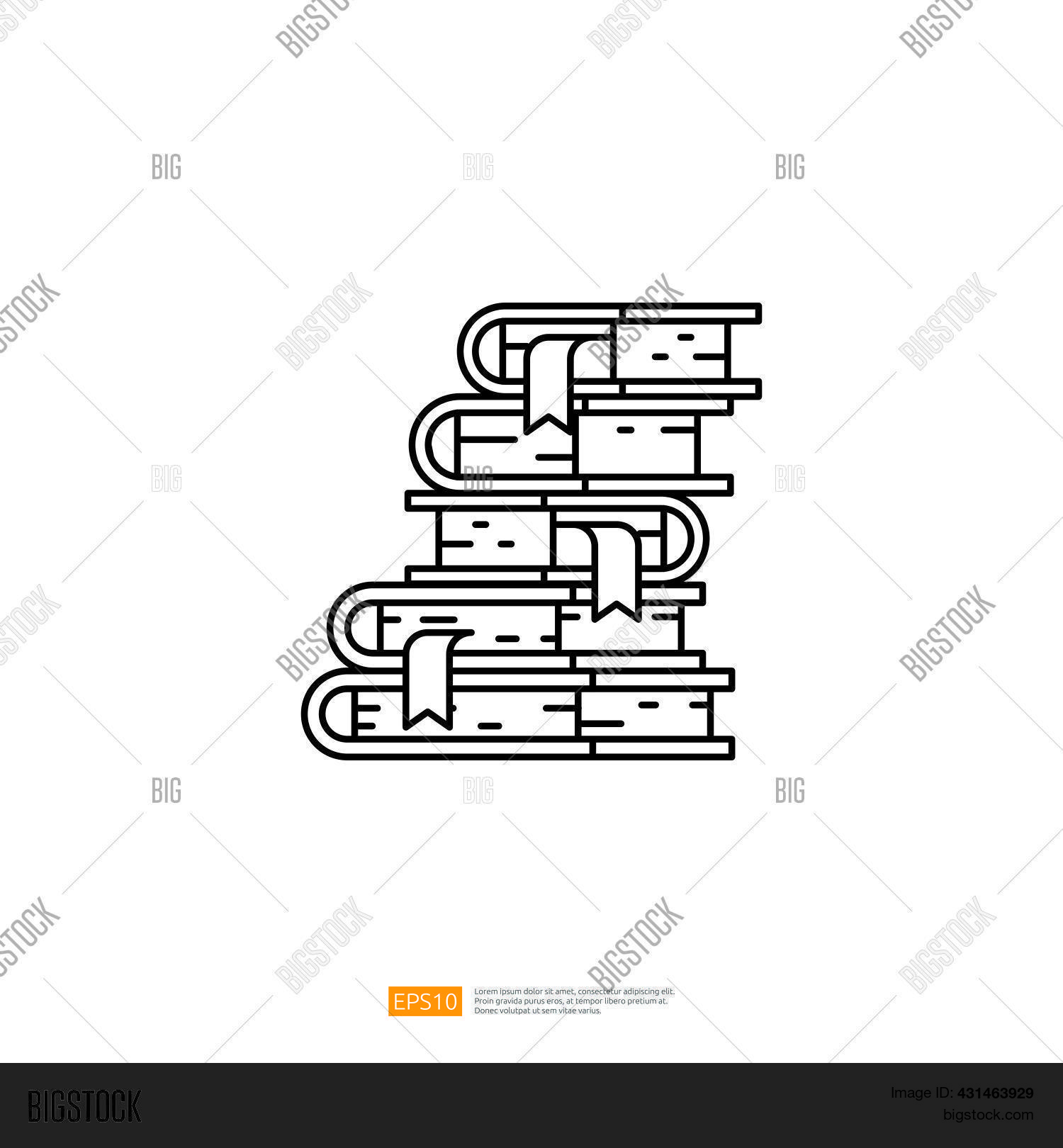 Pile Book Vector & Photo (Free Trial) | Bigstock