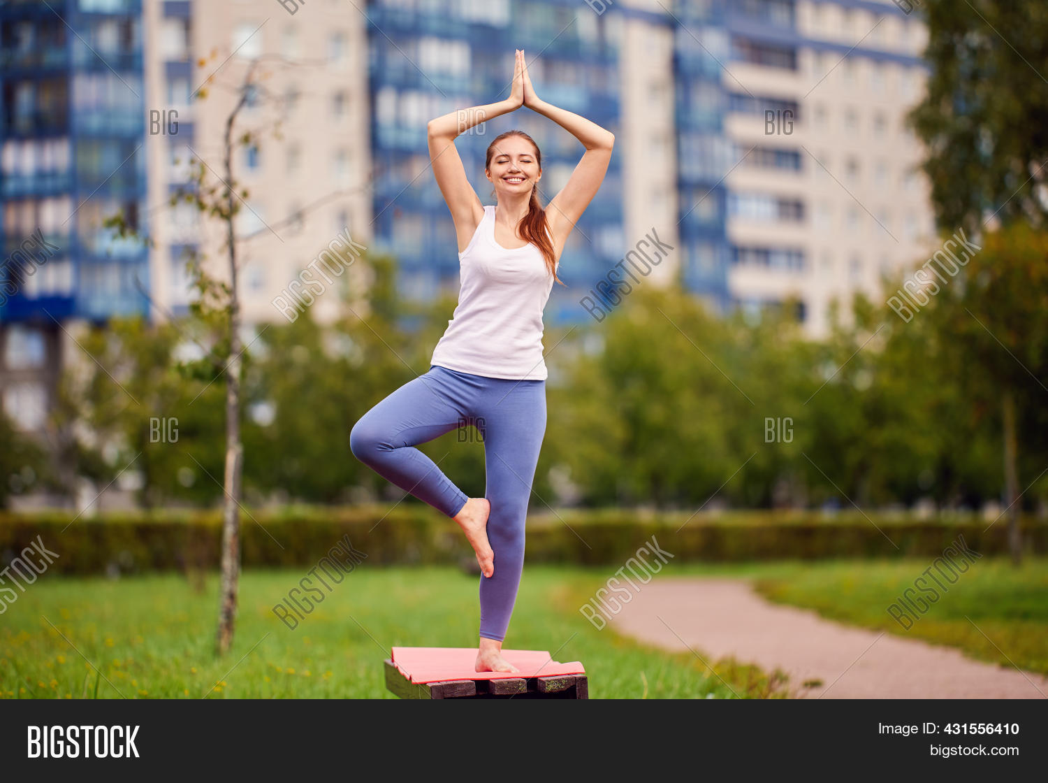 Happy Woman Makes Yoga Image & Photo (Free Trial) | Bigstock