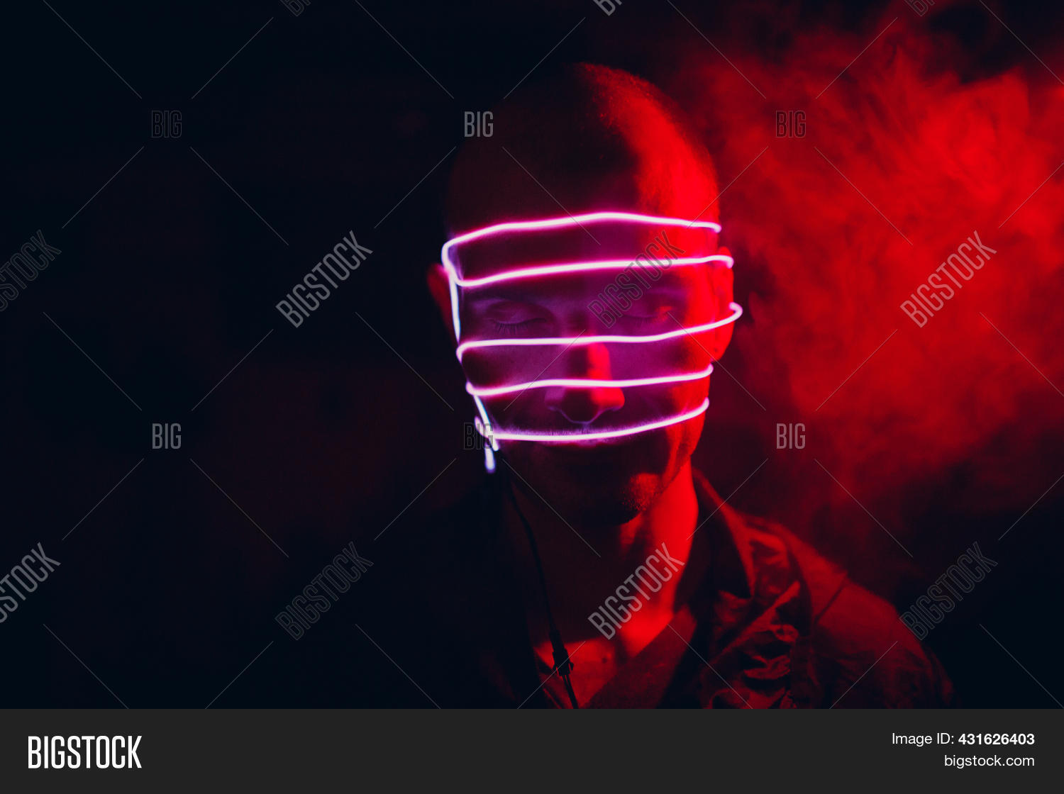 Portrait Man Neon Glow Image & Photo (Free Trial) | Bigstock