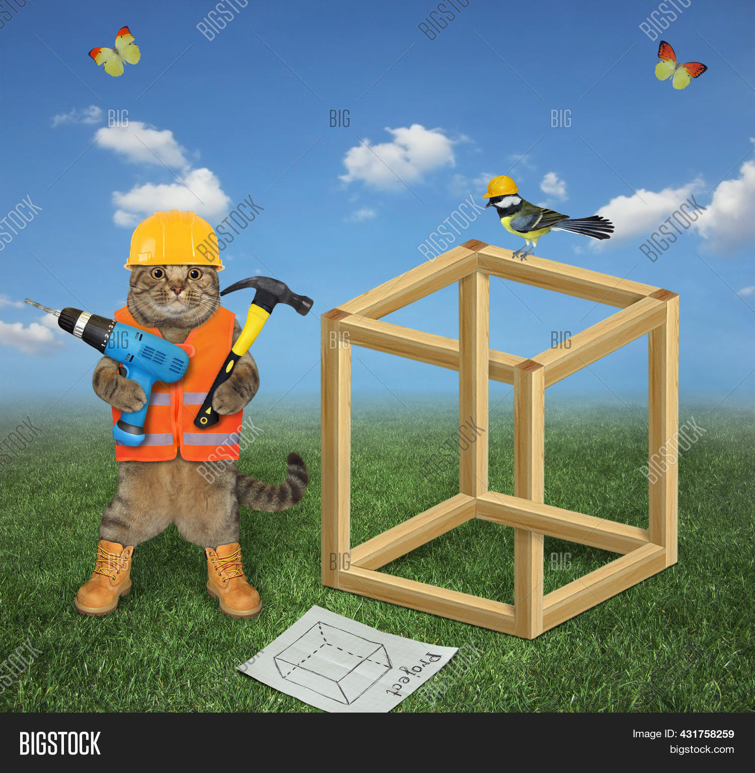 Beige Cat Carpenter Image & Photo (Free Trial) | Bigstock