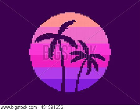 Pixel Art Palm Trees Vector & Photo (Free Trial) | Bigstock