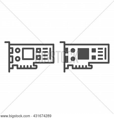 Video Card Line Solid Vector & Photo (Free Trial) | Bigstock