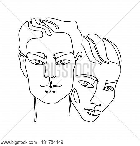 Outline Couple Vector & Photo (Free Trial) | Bigstock