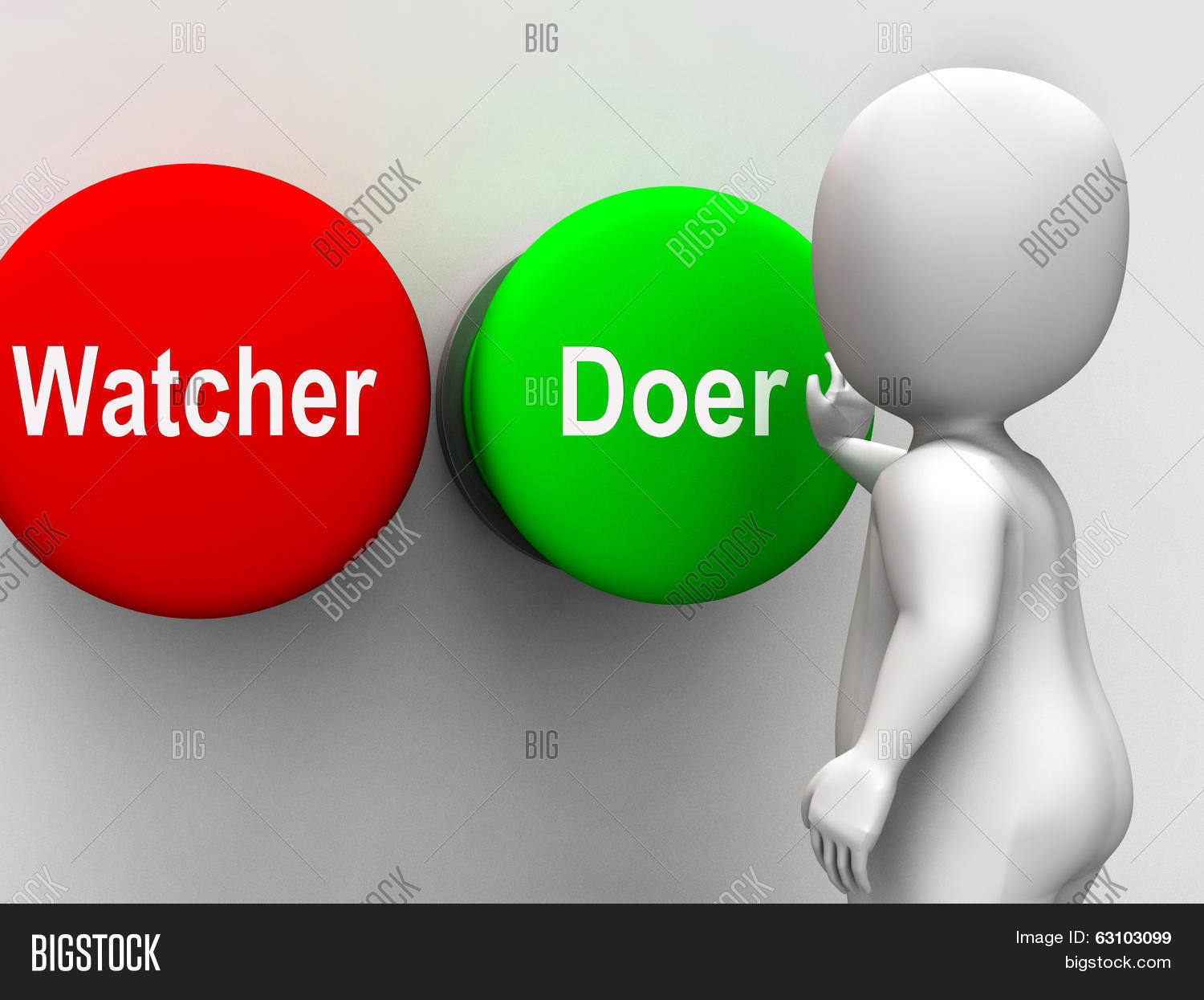 Watcher Doer Buttons Image & Photo (Free Trial) | Bigstock