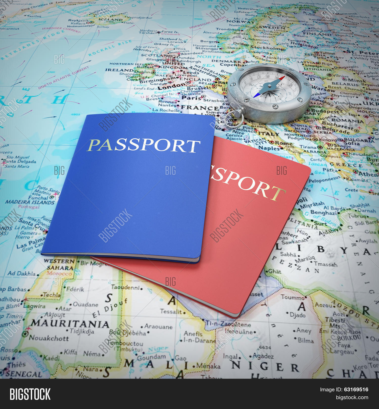 Passports On Map World Image & Photo (Free Trial) | Bigstock