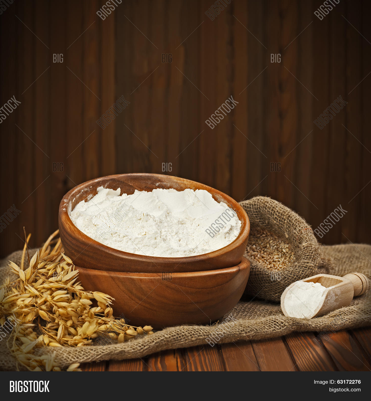 Flour Wooden Bowl Image & Photo (Free Trial) | Bigstock