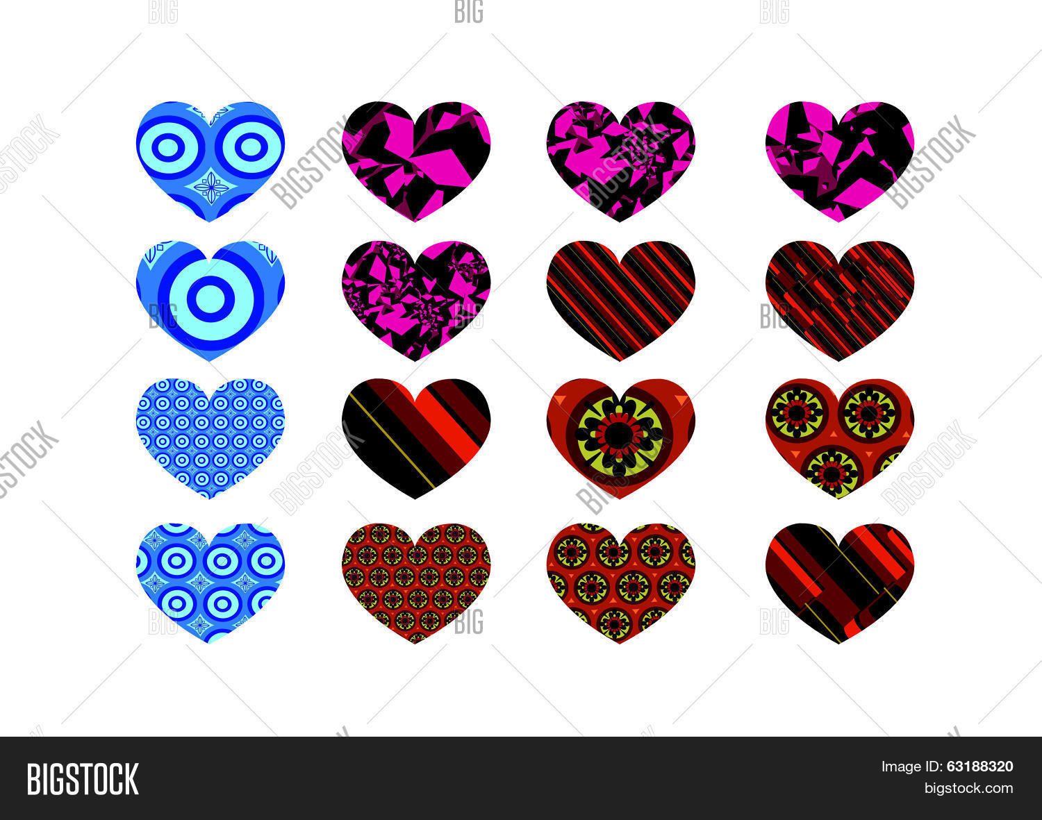 Heart Abstract Icons Vector & Photo (Free Trial) | Bigstock