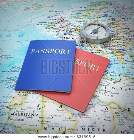 Passports On Map World Image & Photo (Free Trial) | Bigstock