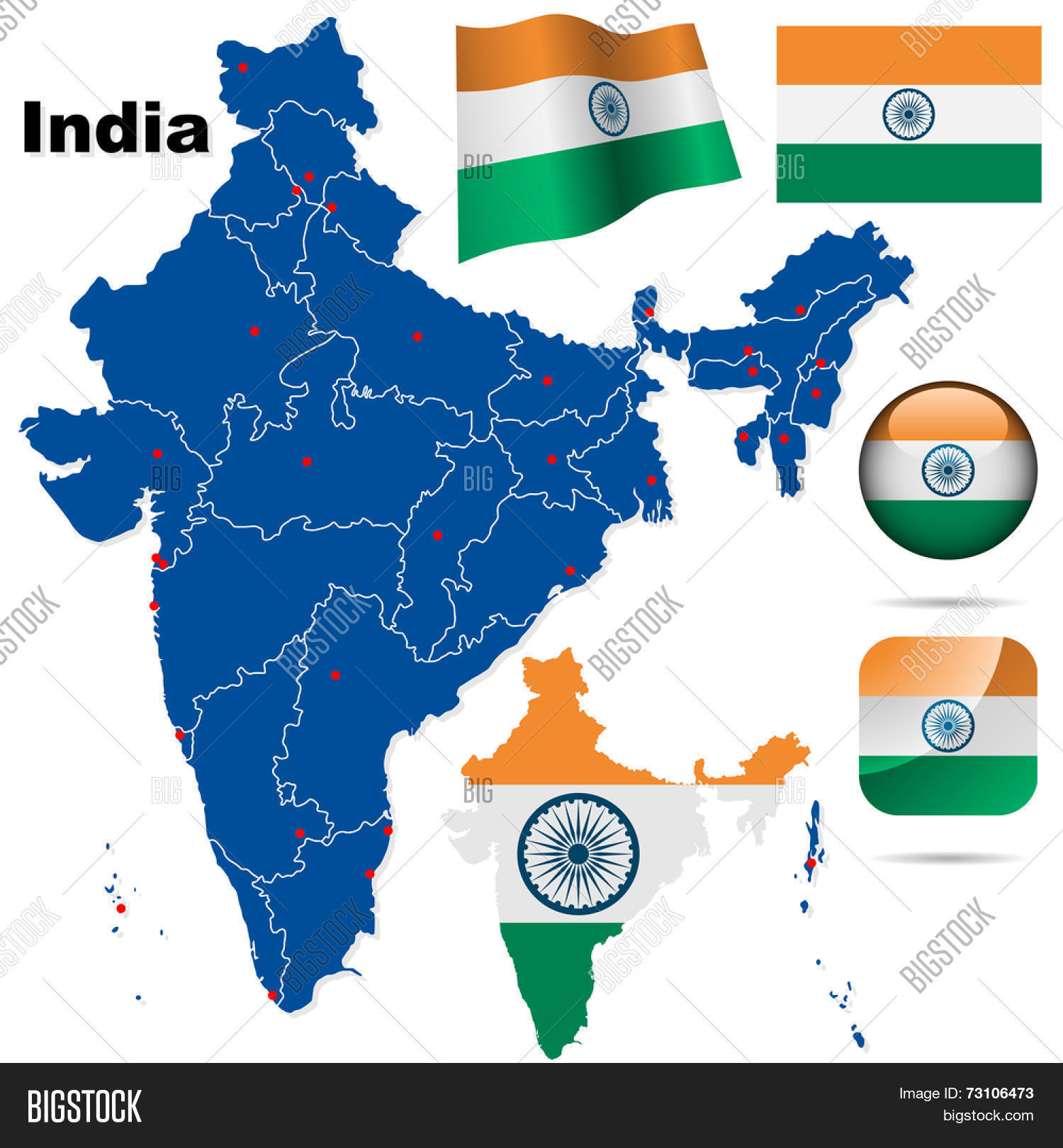 India Set. Detailed Image & Photo (Free Trial) | Bigstock