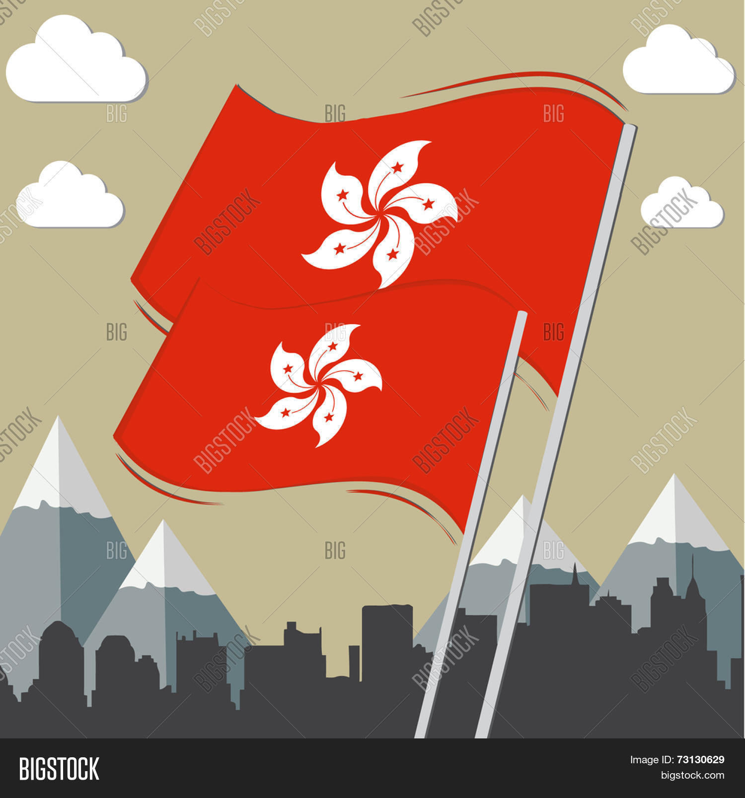 Flags Hong Kong City Vector & Photo (Free Trial) | Bigstock