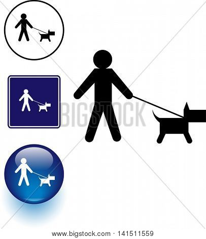 Dog Walk Symbol Sign Vector & Photo (Free Trial) | Bigstock