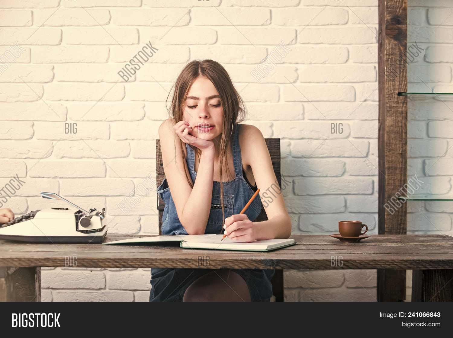 Girl Writing Pencil Image & Photo (Free Trial) | Bigstock