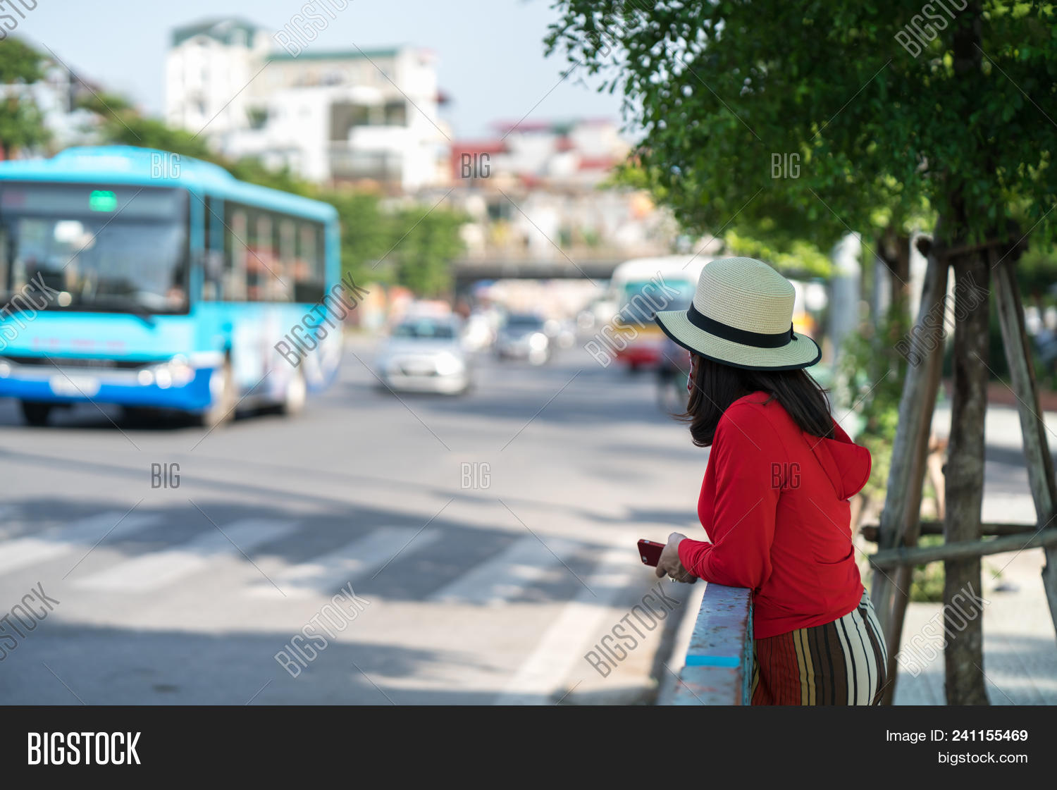 Young Girl Waiting Bus Image & Photo (Free Trial) | Bigstock