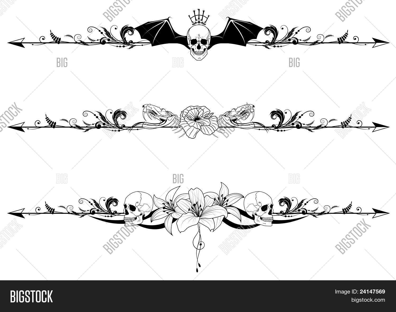 Set Gothic Borders Vector & Photo (Free Trial) | Bigstock