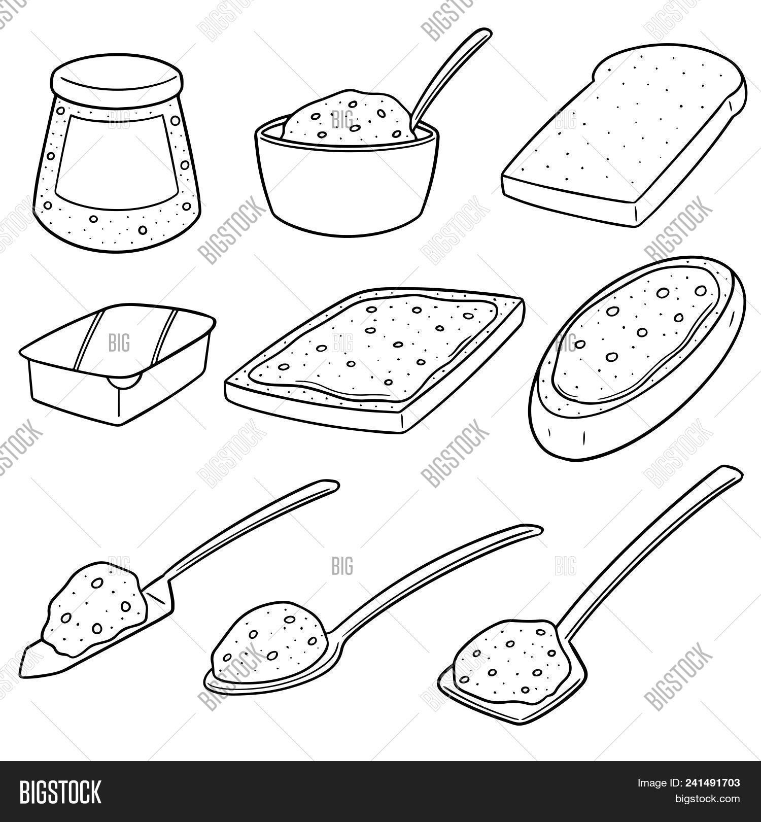 Vector Set Jam Bread Vector And Photo Free Trial Bigstock